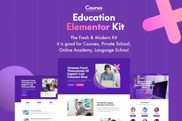 Free Download Courso – Online University & Courses Elementor Template ...