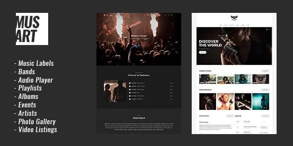 Free Download Musart – Music Label and Artists WordPress Theme 1.2.2 ...